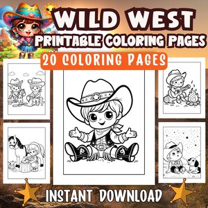 Wild West Coloring Pages, Printable Cowboy Colouring Sheets, Kids ...