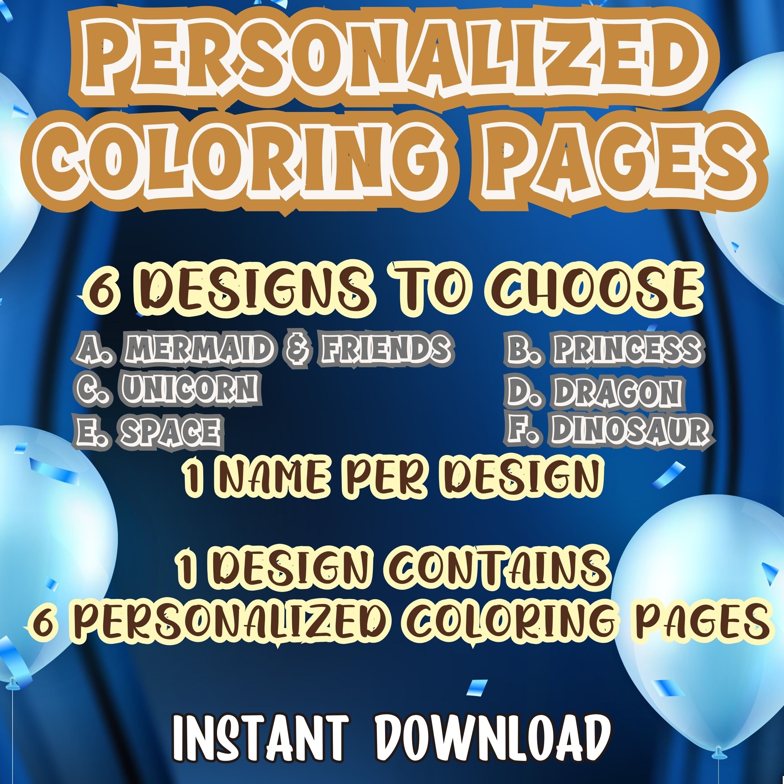 Personalized Kids Coloring Page, Custom Name Coloring Page for Kids ...