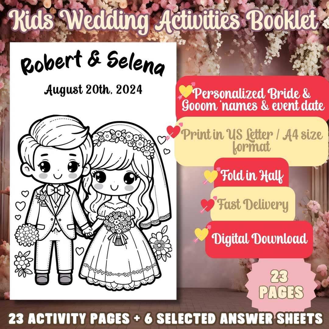 Kids Wedding Activities Booklet, Wedding Activity Book for Kids ...