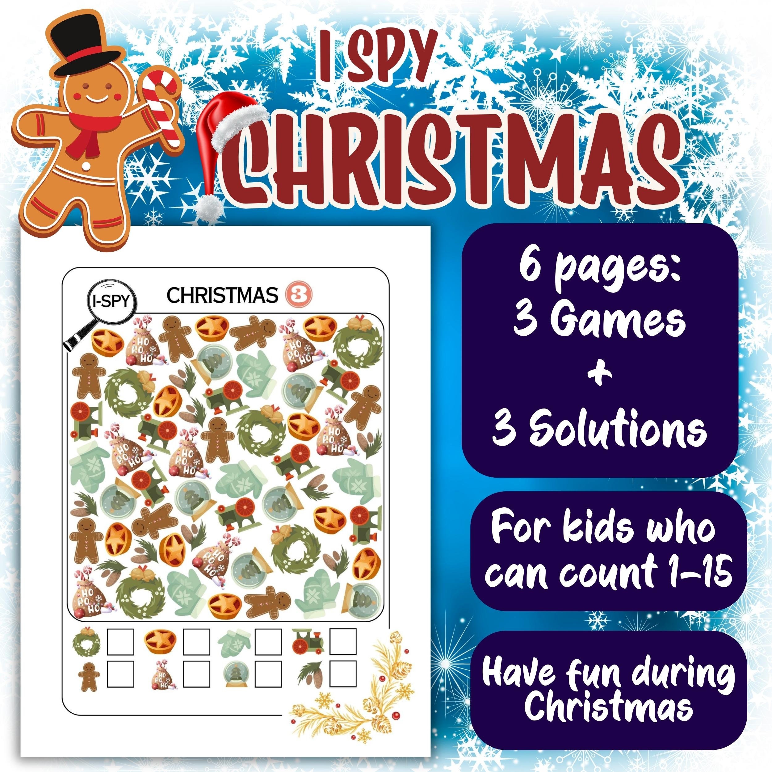 I-spy Christmas, Christmas Illustration Games, I Spy Worksheet ...