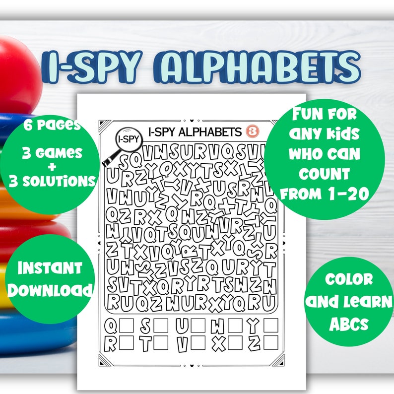 I-spy Alphabets, I Spy Letters, I-spy Worksheet Activities, Find and ...