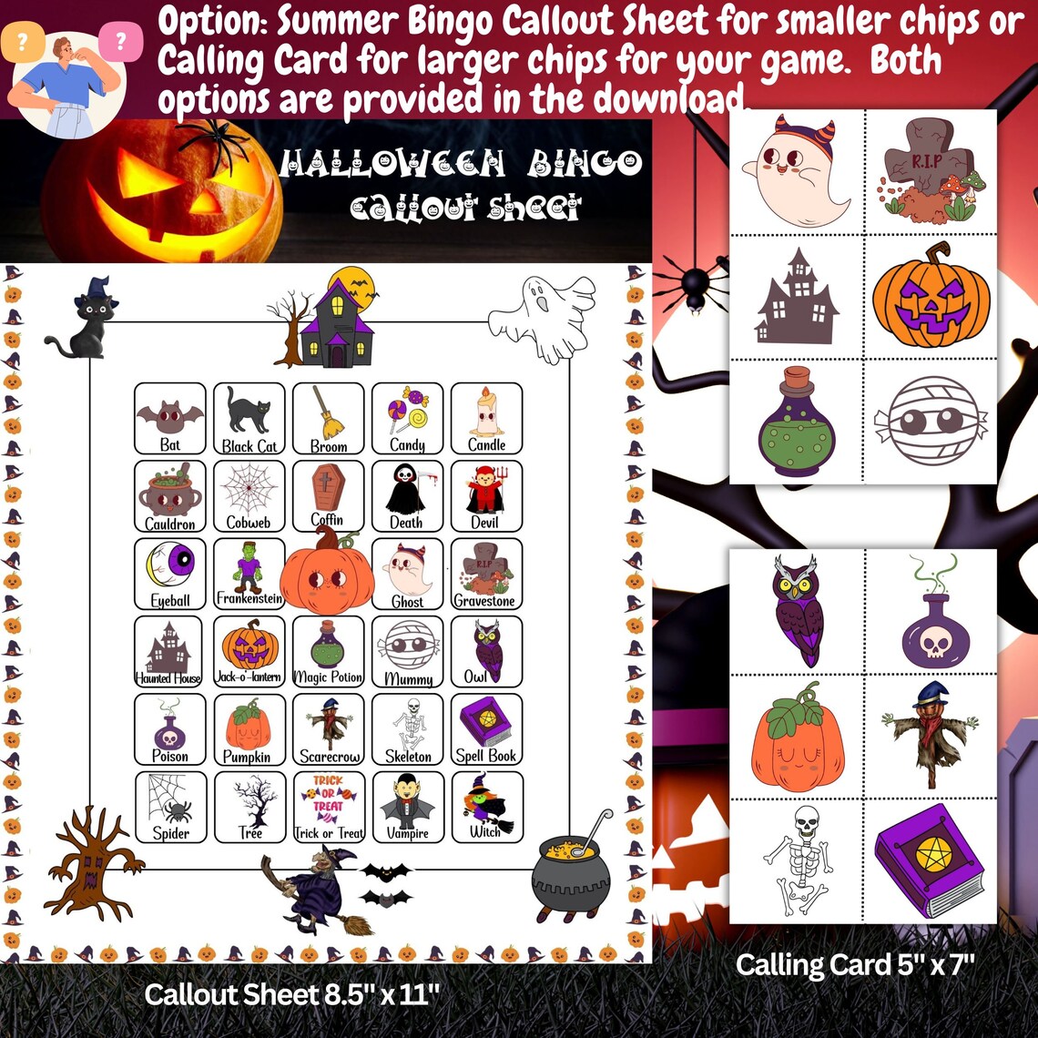 50 Halloween Bingo Cards 50 Unique Prefilled Game Cards Kids - Etsy