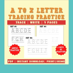 A to Z Uppercase Letter Tracing Practice, ABC Uppercase to Help Your ...