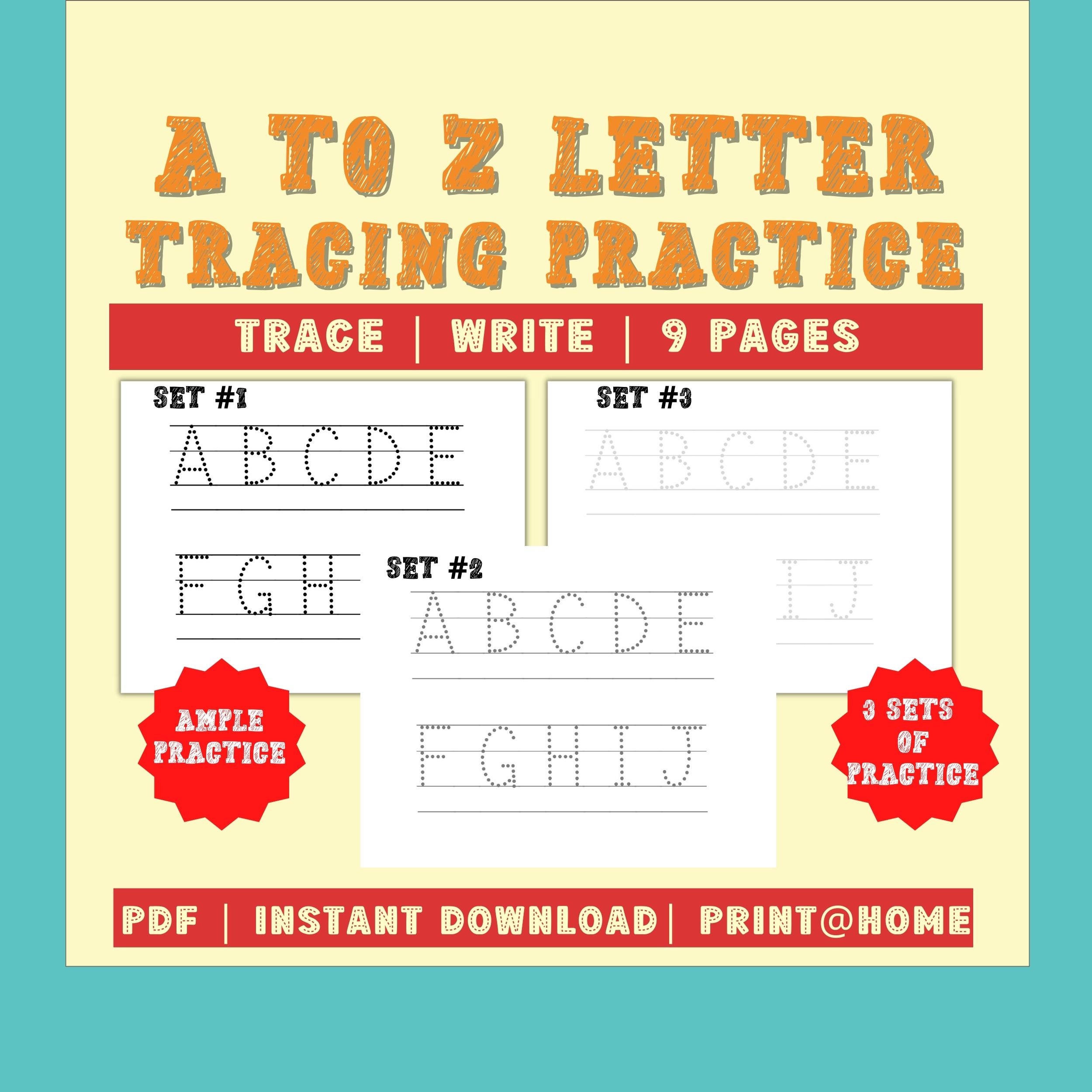 A to Z Uppercase Letter Tracing Practice, ABC Uppercase to Help Your ...