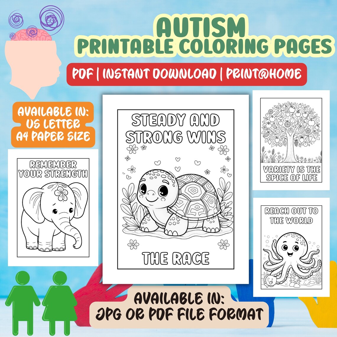 Autism-friendly Coloring Pages, Printable Autism Coloring Pages, Kids ...