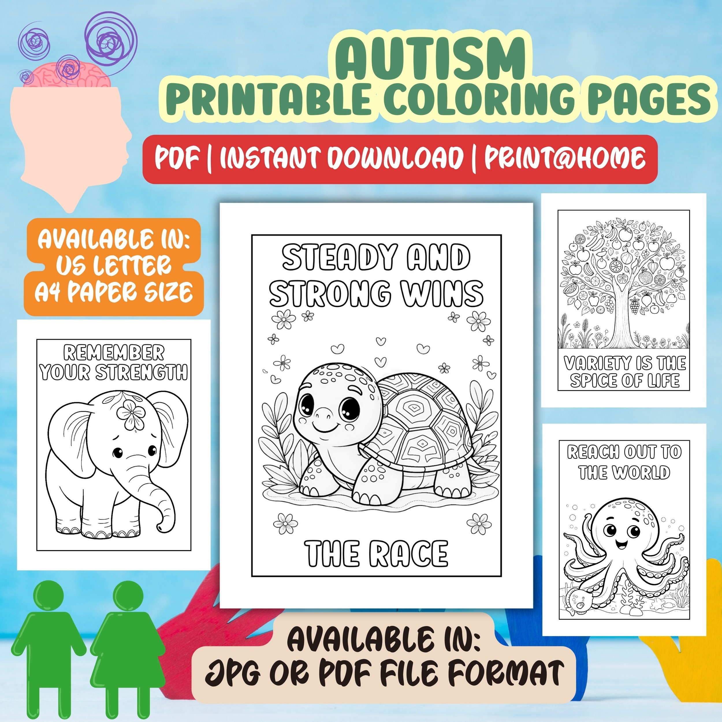 Autism-friendly Coloring Pages, Printable Autism Coloring Pages, Kids ...