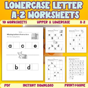 10 Printable Missing Letters Worksheets, Uppercase & Lowercase Letters ...