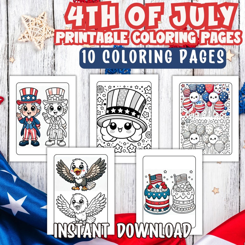 4th of July Coloring Pages, 4th of July Activity, Preschool Activity ...