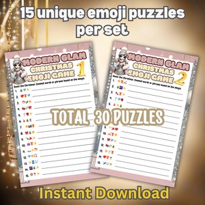 Modern Glam Christmas Emoji Game, Christmas Emoji Pictionary Game ...