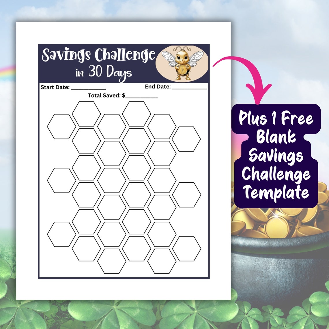 30 Days Savings Challenge Tracker Printable, Saving Money Tracker in 30 ...