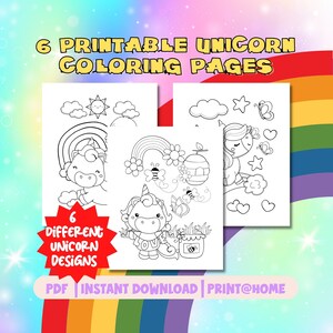 Unicorn Coloring Pages, Animal Coloring Sheet, Party Activities for ...