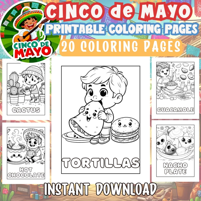 Cinco De Mayo Coloring Pages, Printable Mexican Coloring Pages, Kids ...