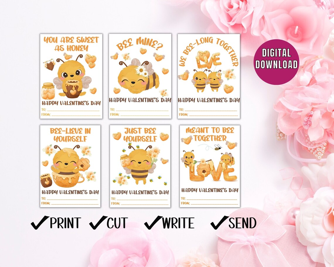 Kids Printable Happy Valentines Day Card Classroom Valentine - Etsy