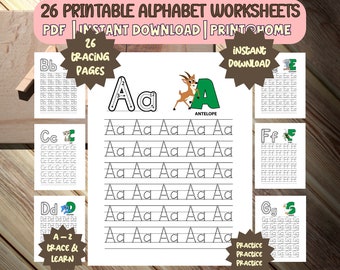 26 Printable Lowercase Alphabet Tracing Worksheets| Handwriting ...