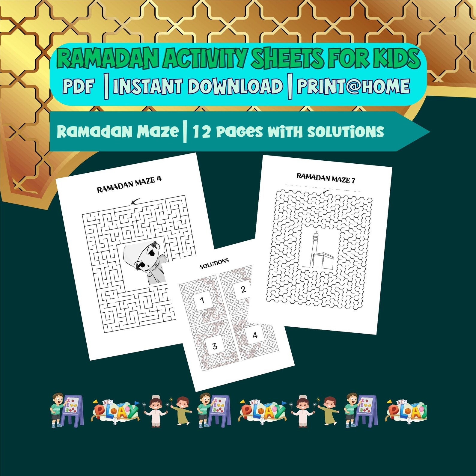 Ramadan Activity Book, Educational Ramadan Kids Activity, Printable ...