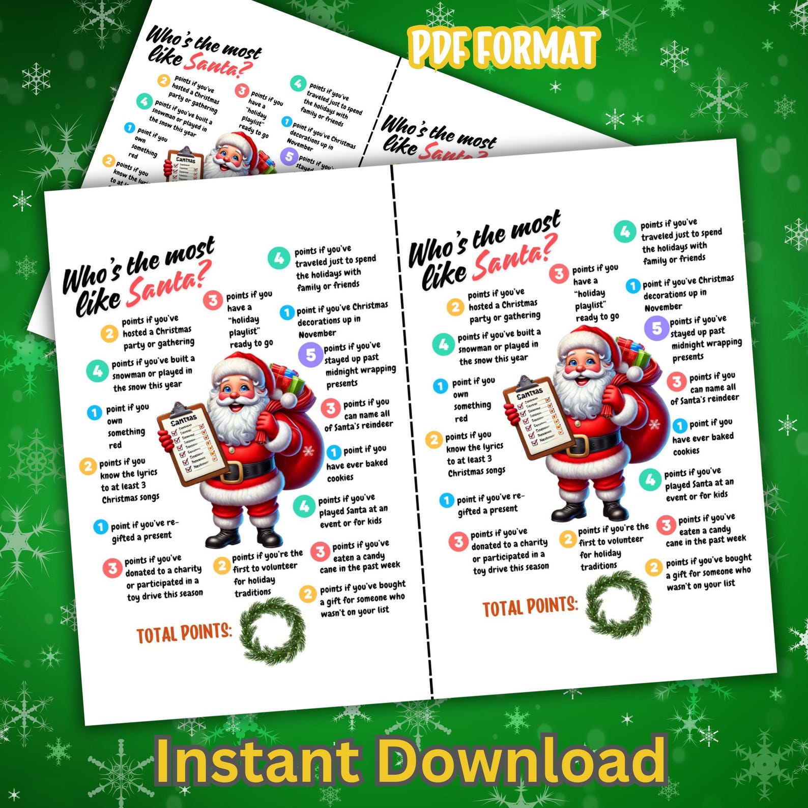 Who is Most Like Santa? Printable Christmas Game, Family Christmas Game ...