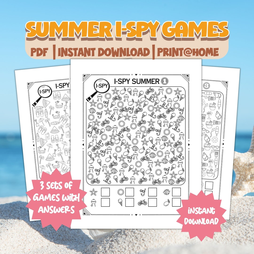 I-spy Summer, Summer Illustration Games, I Spy Worksheet Activities ...