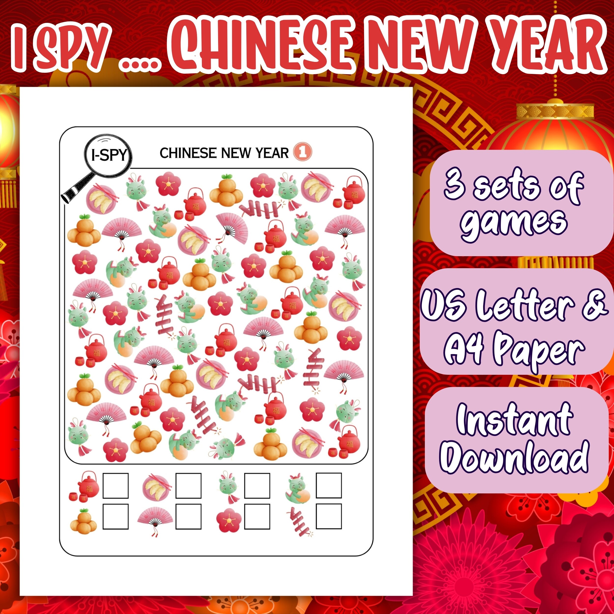 I Spy Chinese New Year, Lunar New Year Illustration Games, I Spy ...