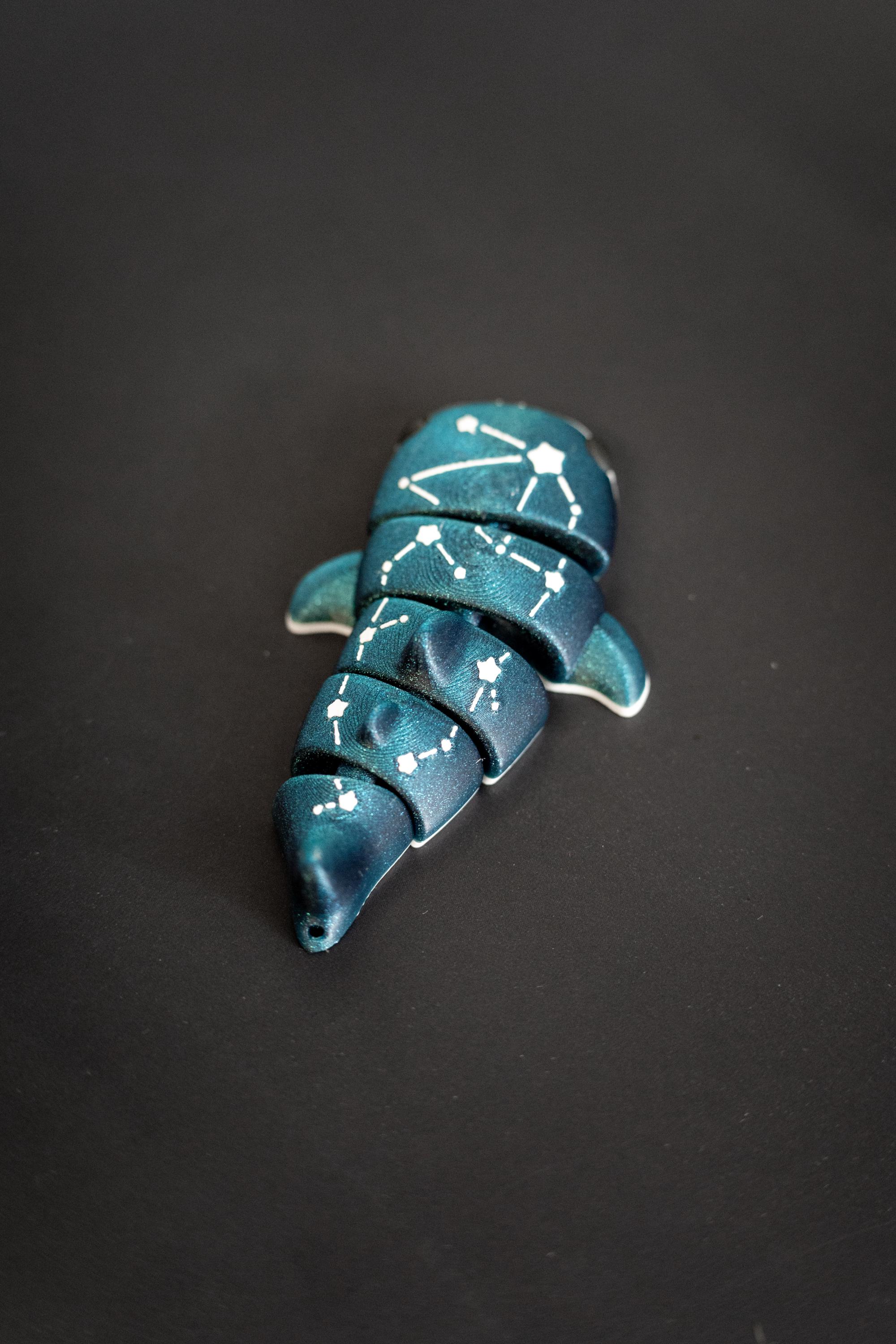 Flexi Galaxy Whale Shark Keychain, 3D Printed Articulated Toy, Cute ...