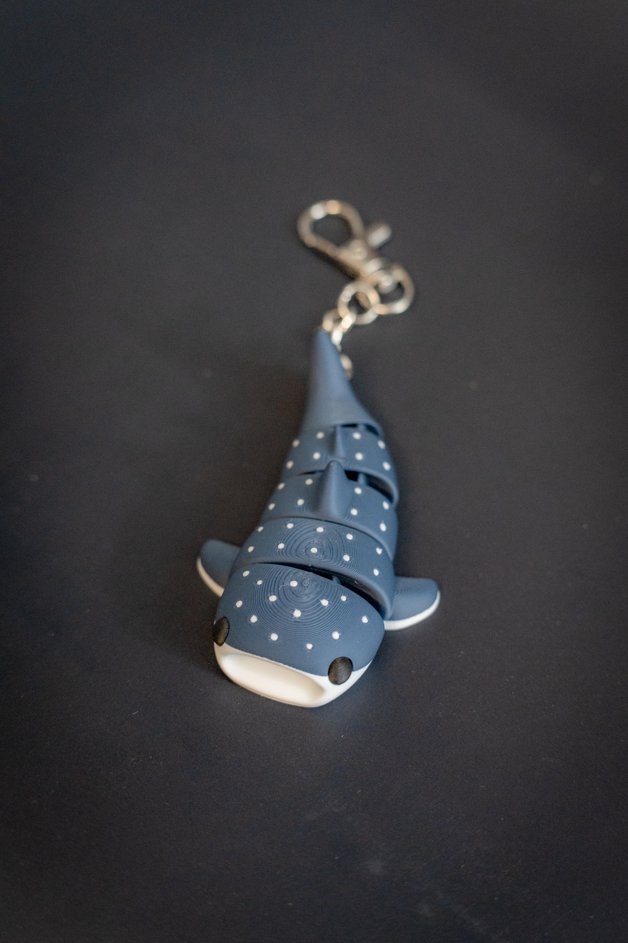 Flexi Whale Shark Keychain, 3D Printed Articulated Toy, Cute Desk Pet ...