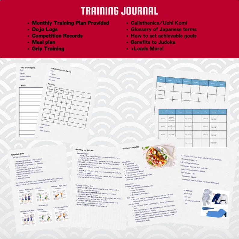 Judo/bjj Training Journal and Plan - Etsy