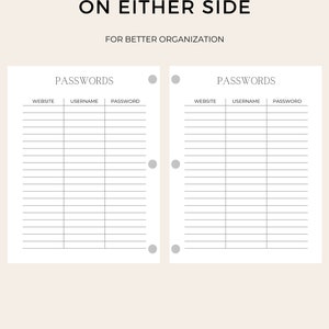 Minimalist Password Keeper: Printable Password Tracker (PDF) - Etsy