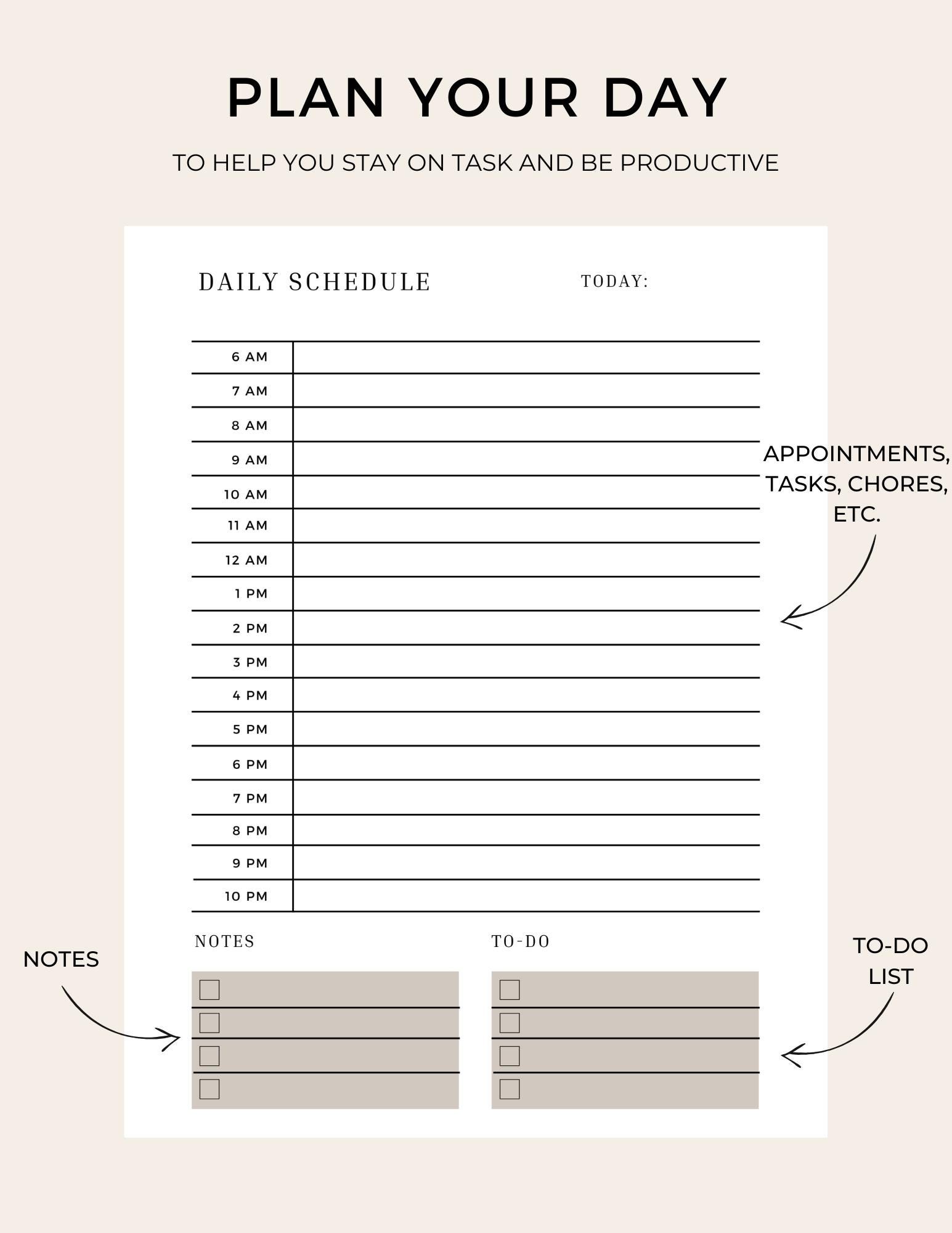 Neutral Planner Bundle: Printable Schedule & Fillable Template (digital ...