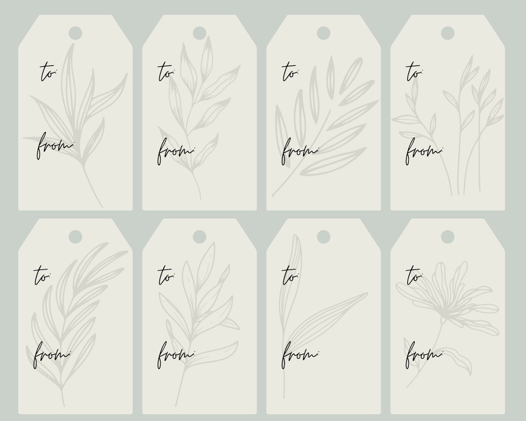To From Gift Tags | Printable Gift Tags | DIY Instant Download | Custom ...