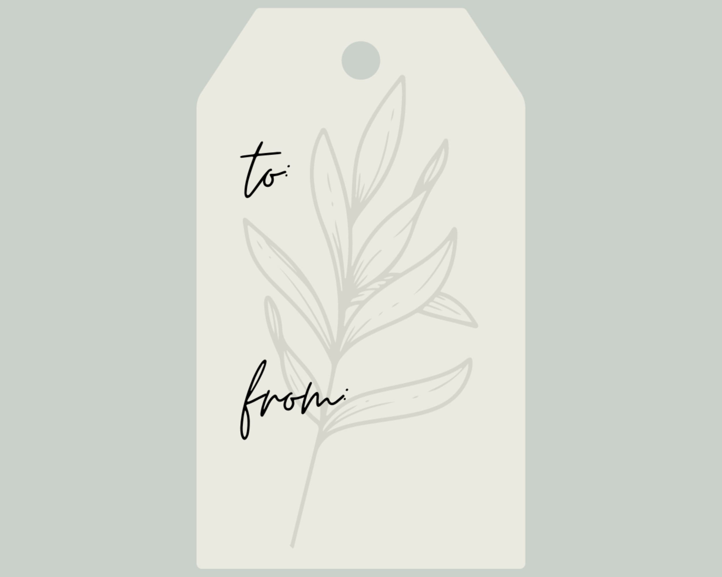 To From Gift Tags Printable Gift Tags DIY Instant Download - Etsy