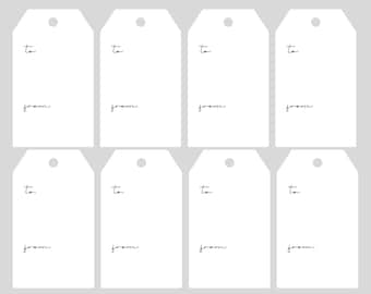 To From Gift Tags Printable Gift Tags DIY Instant Download Custom Tags ...