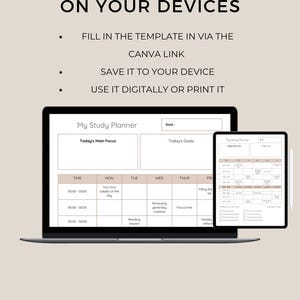 Minimalist Modern Study Planner Template | Printable and Fillable Study ...