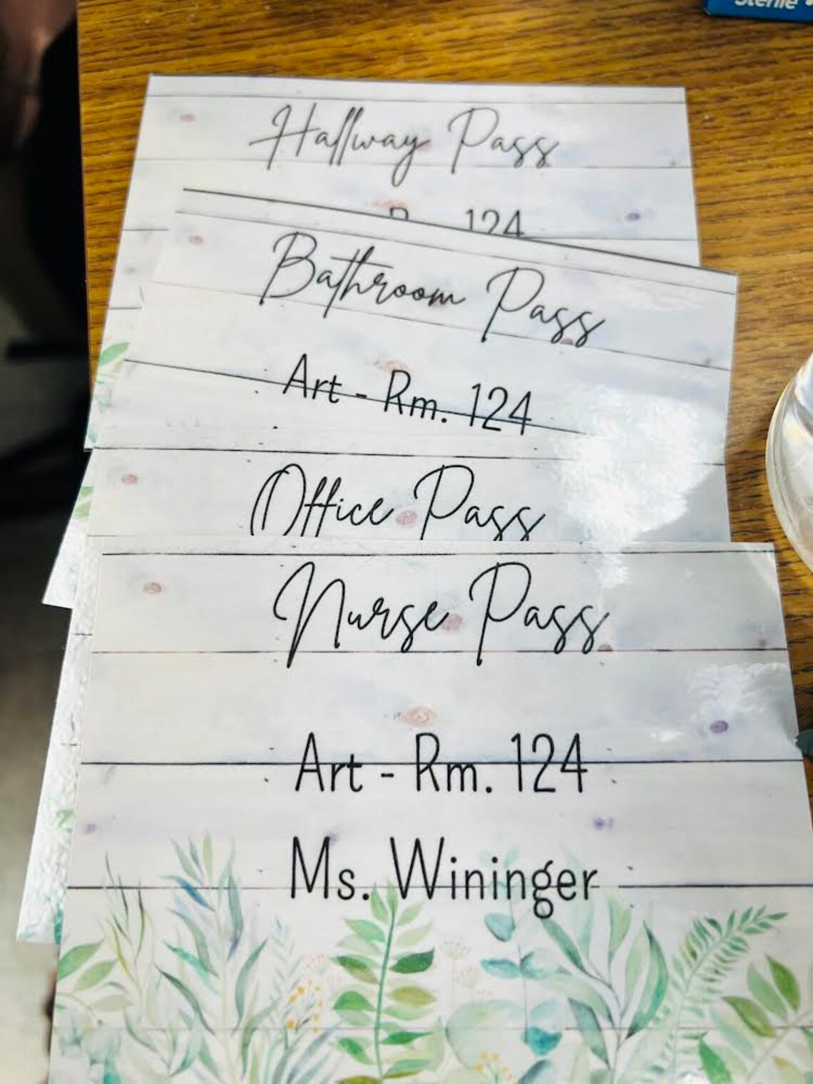 EDITABLE Farmhouse Style Passes for Teachers | Canva Template - Etsy