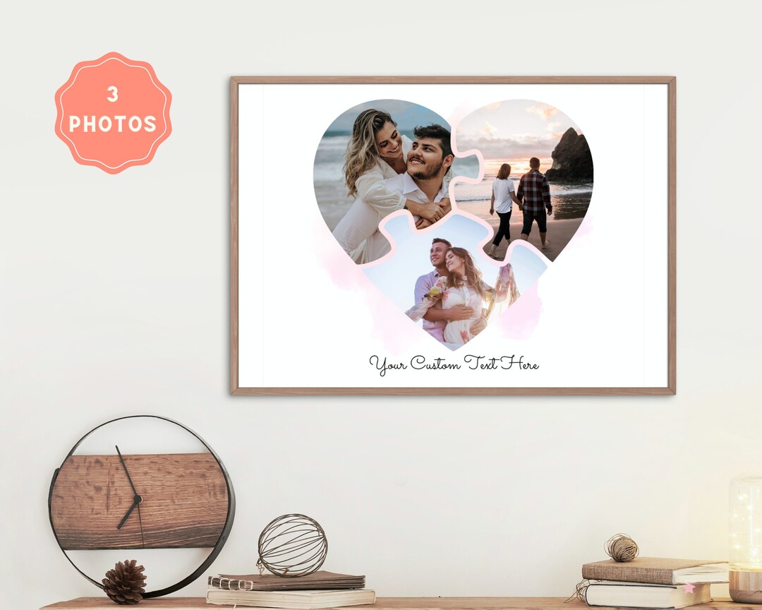 Love Heart Valentines Day Puzzle Photo Collage, Heart Collage Gift ...