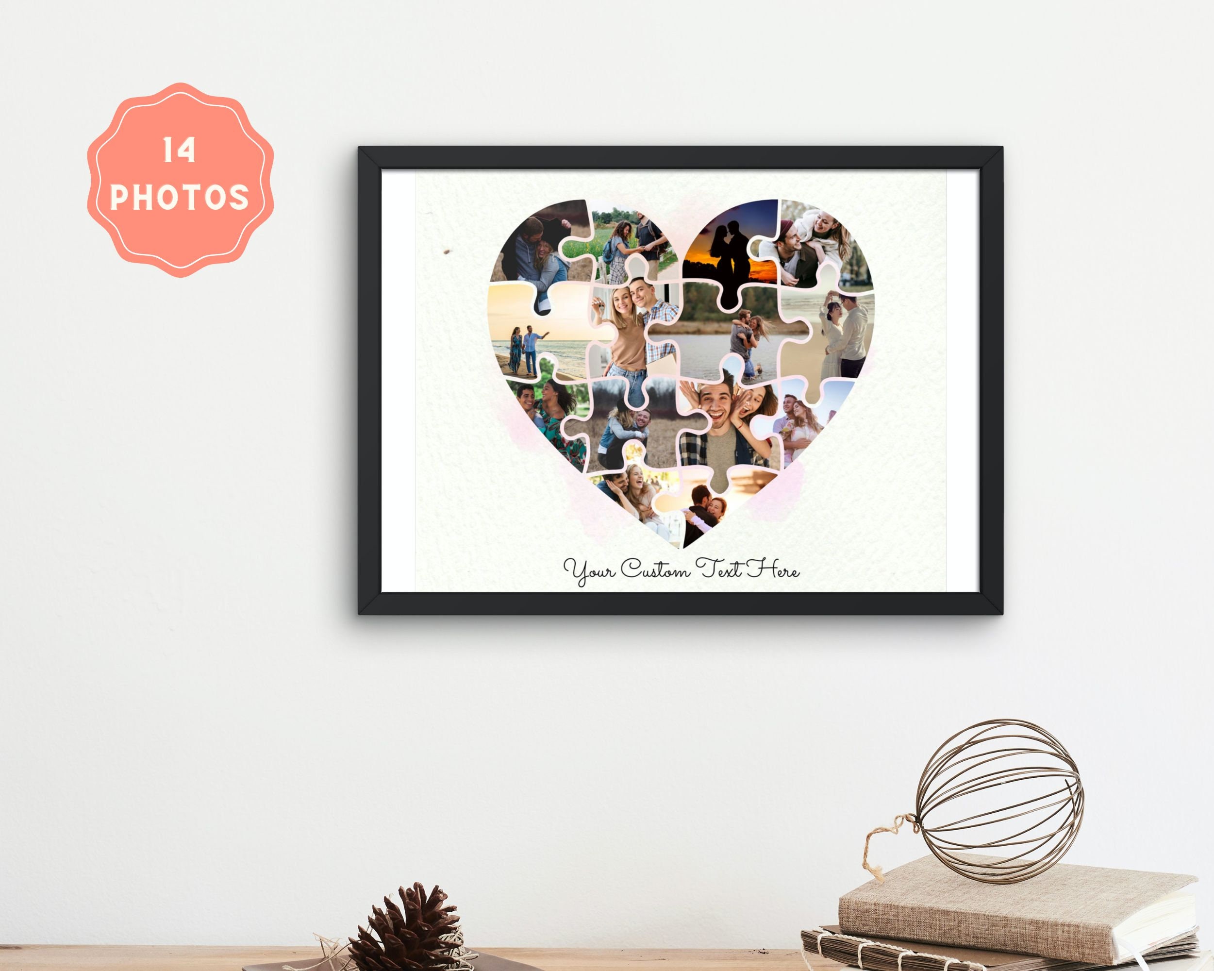 Love Heart Valentines Day Puzzle Photo Collage, Heart Collage Gift ...