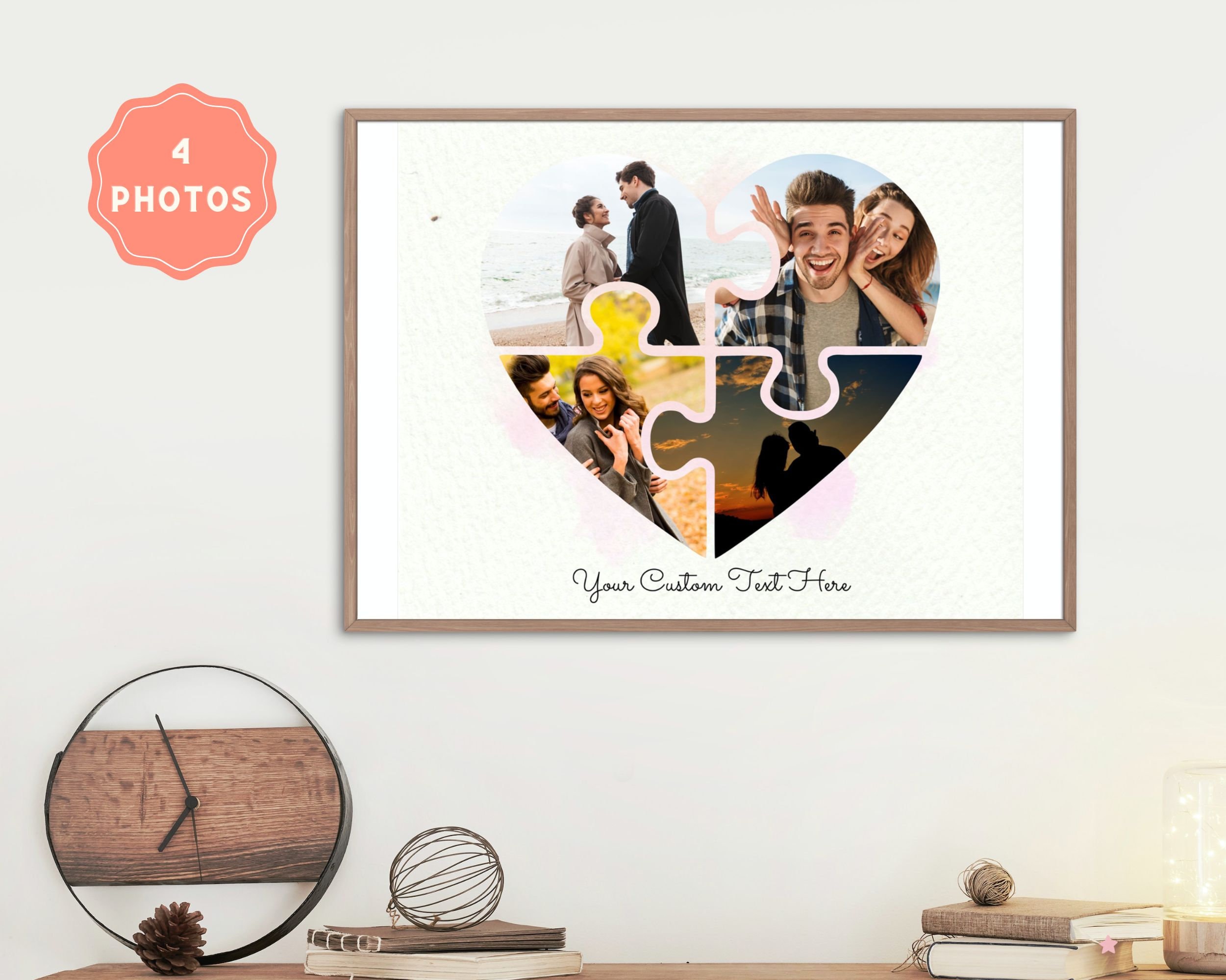 Love Heart Valentines Day Puzzle Photo Collage, Heart Collage Gift ...