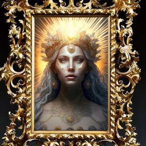 Sól, Norse Goddess of the Sun Wall Art, Sol Art Print, Sun God Poster ...