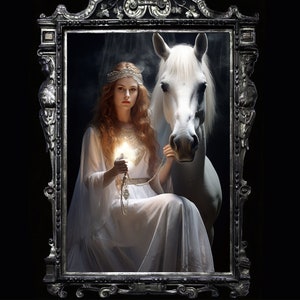 Rhiannon - Celtic Goddess of Innocence Wall Art, Love Goddess Poster ...