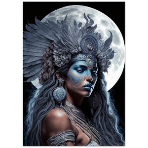Awilix, Mayan Goddess of the Moon Wall Art, Mythical Goddess Art Print ...