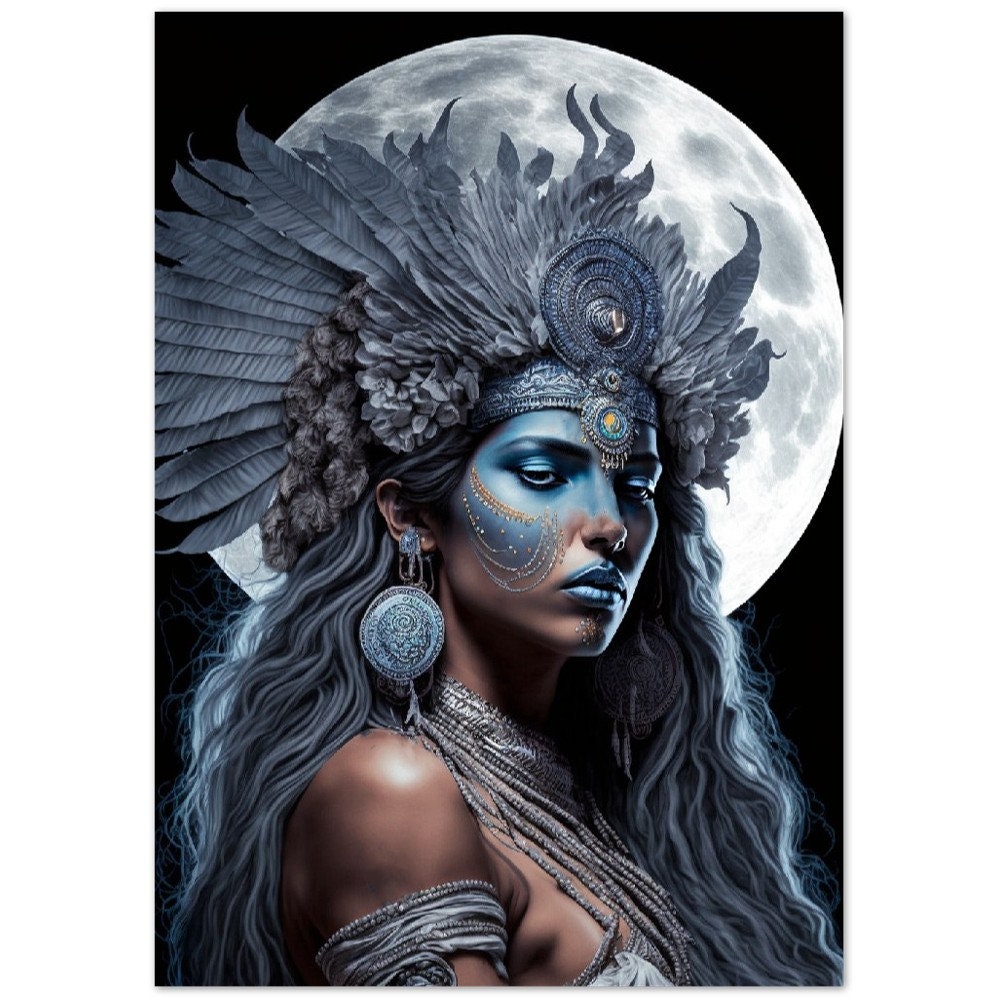 Awilix Mayan Goddess of the Moon Wall Art Mythical Goddess - Etsy