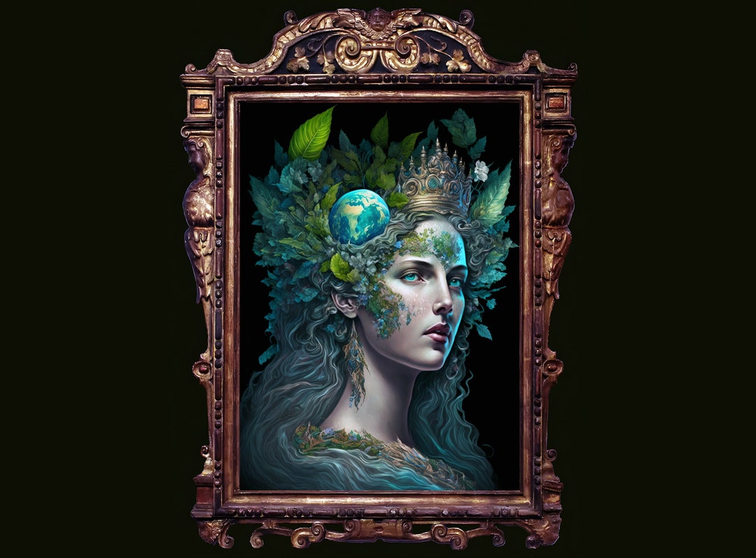 Gaia, Nature Goddess Art Print, Greek Goddess of the Earth, Gaia Poster ...