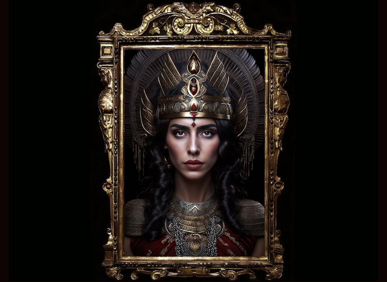 Shaushka Mesopotamian Goddess Art Print, Sumerian Mythology Poster - Etsy