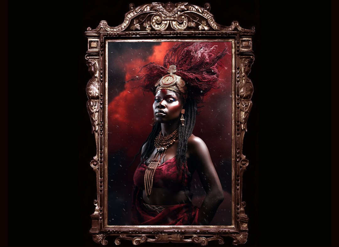 Oya, Yoruba Goddess of the Rain and Wind Wall Art, Beautiful Black ...