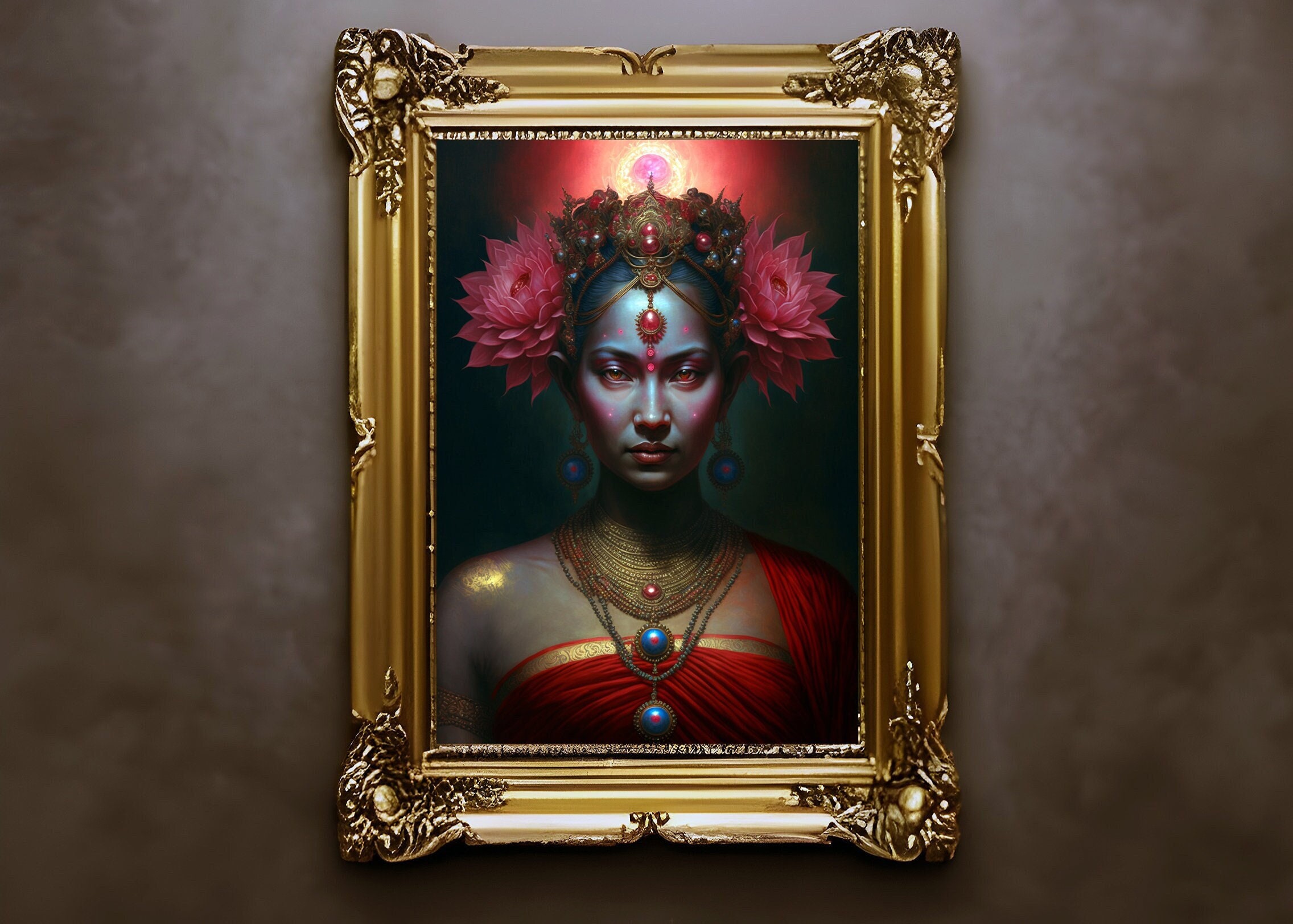 Lakshmi Goddess Art Print, Hindu Mythology Poster - Etsy