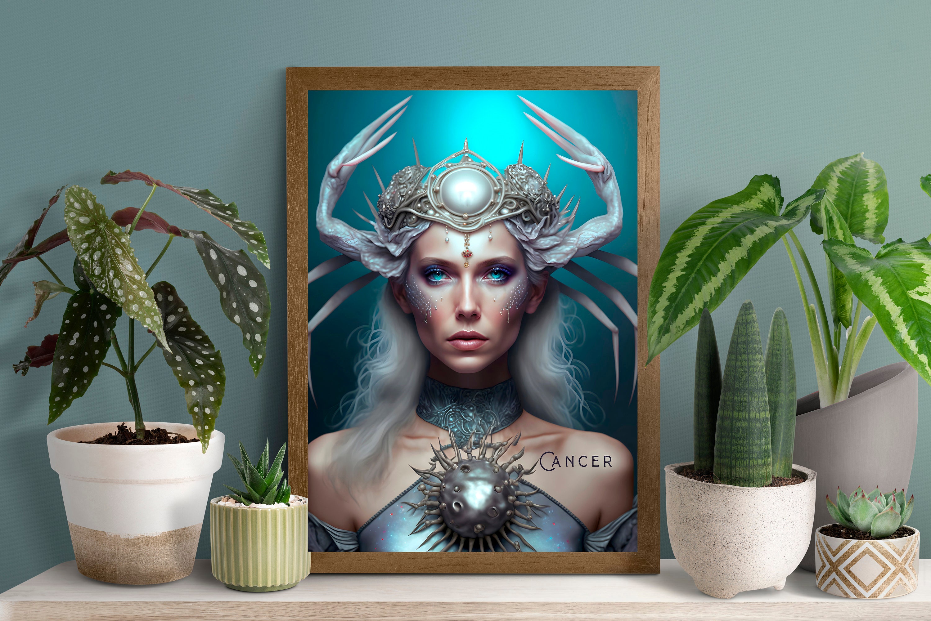 Cancer Woman Zodiac Sign Art Prints Astrological Sign Wall - Etsy