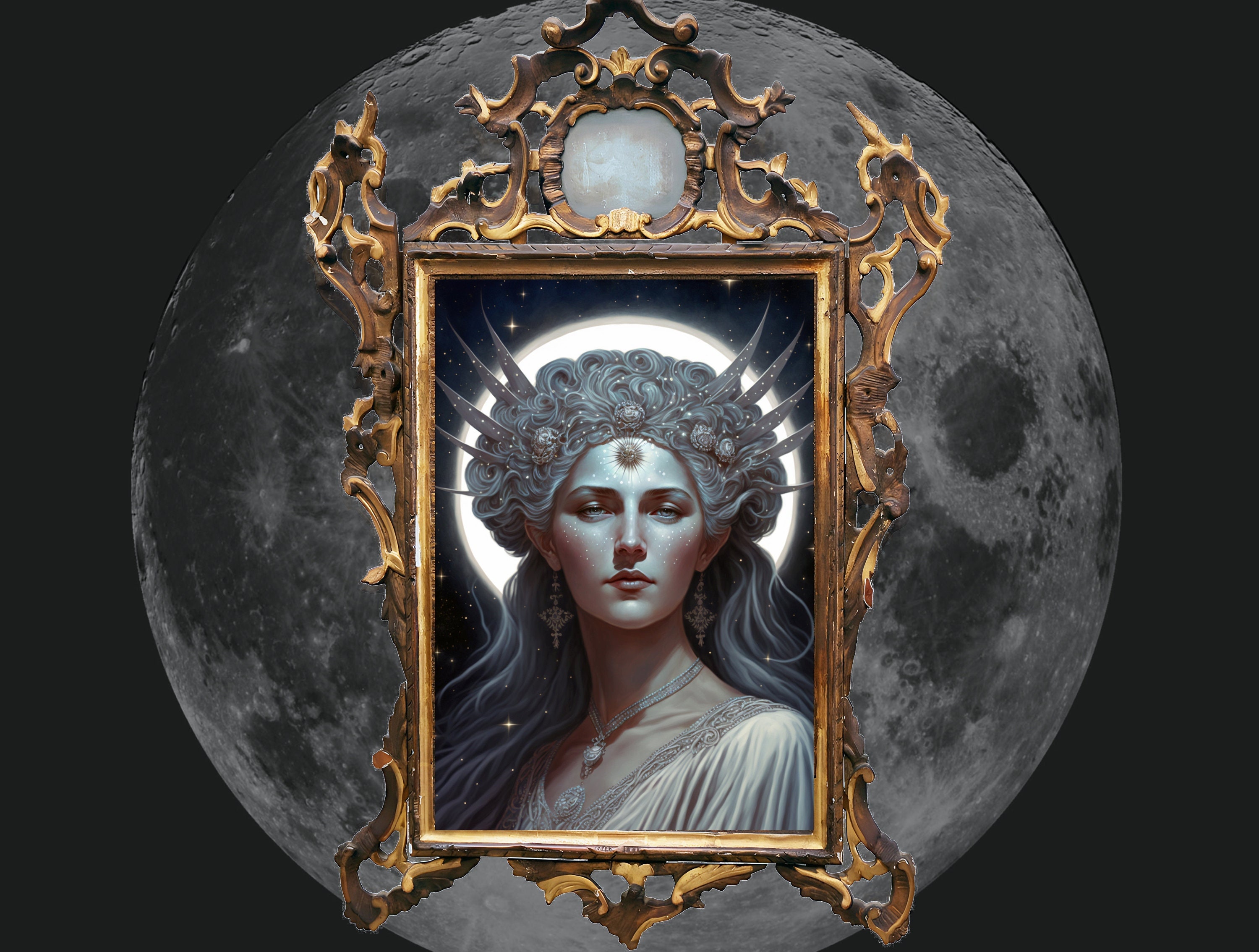 Selene Greek Goddess of the Moon Wall Art Mythical Goddess - Etsy