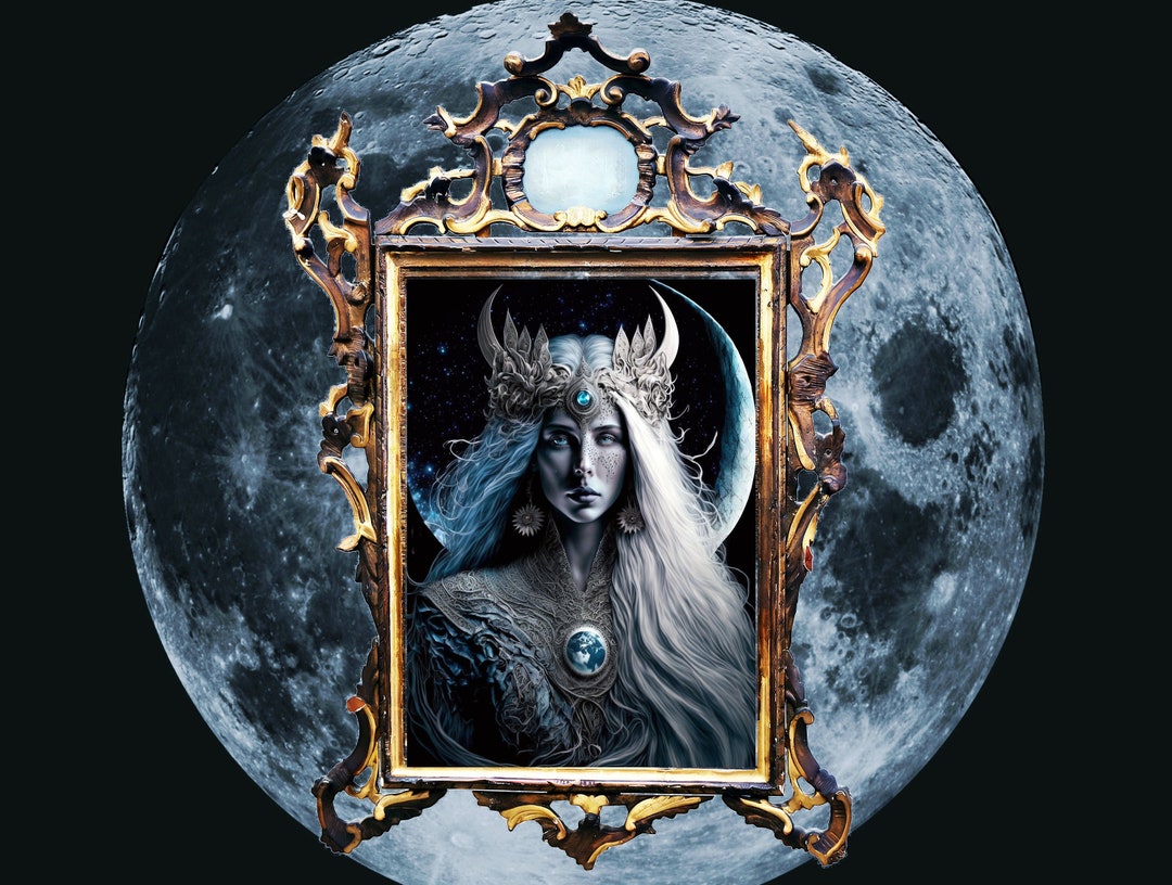 Ilargi, Basque Goddess of the Moon Wall Art, Mythical Goddess Art Print ...