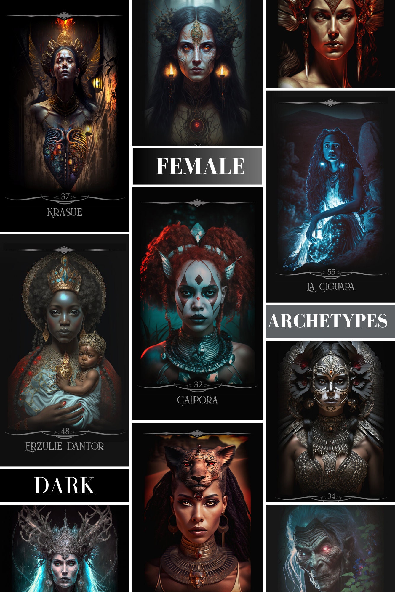 Futakuchi-onna Japanese Female Yokai Wall Art Yokai Poster - Etsy