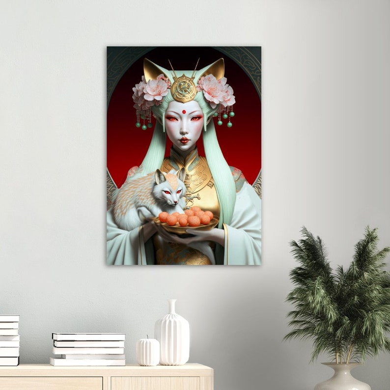 Inari Okami Japanese Goddess of Rice and Foxes Wall Art - Etsy