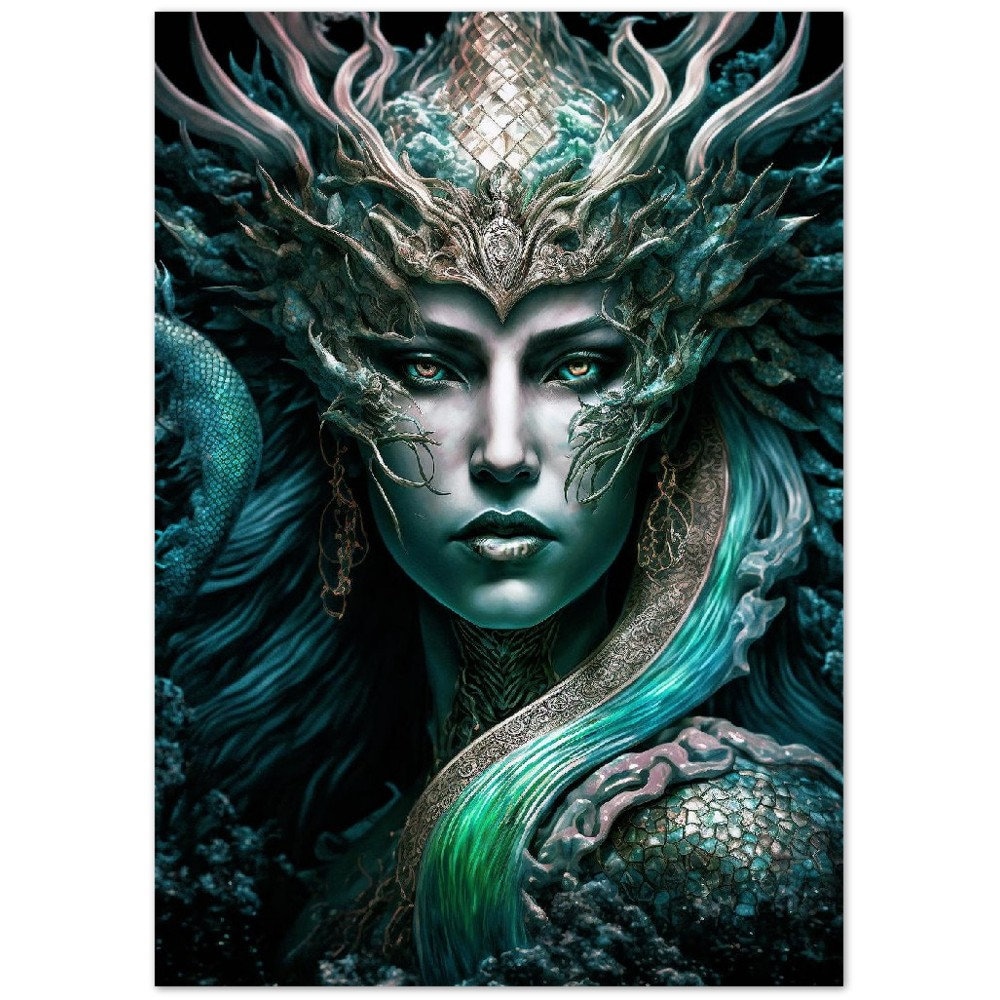 Tiamat Mesopotamian Goddess Of Sea Anf Chaos Dark Goddess Poster Tiamat Art Print Art