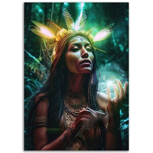 Pachamama, Inca Goddess of Nature Art, Amazon Jungle Art Print ...